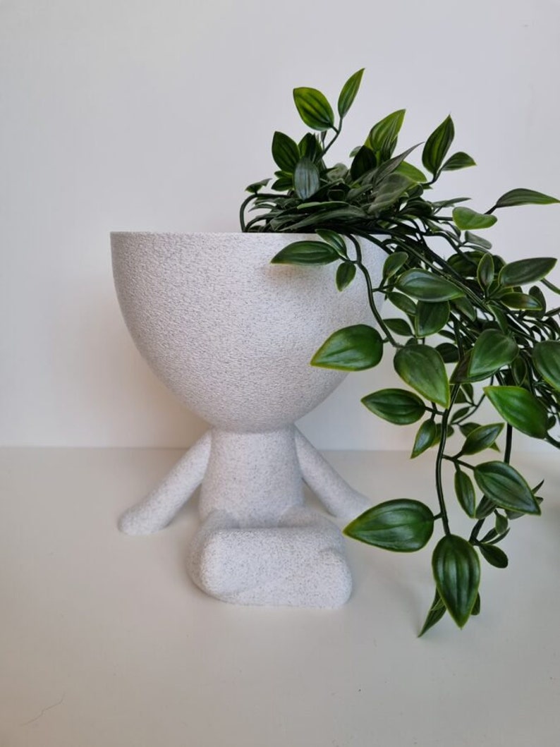 3D Printed Chilling Human Plant Pot, Person Planter - Etsy