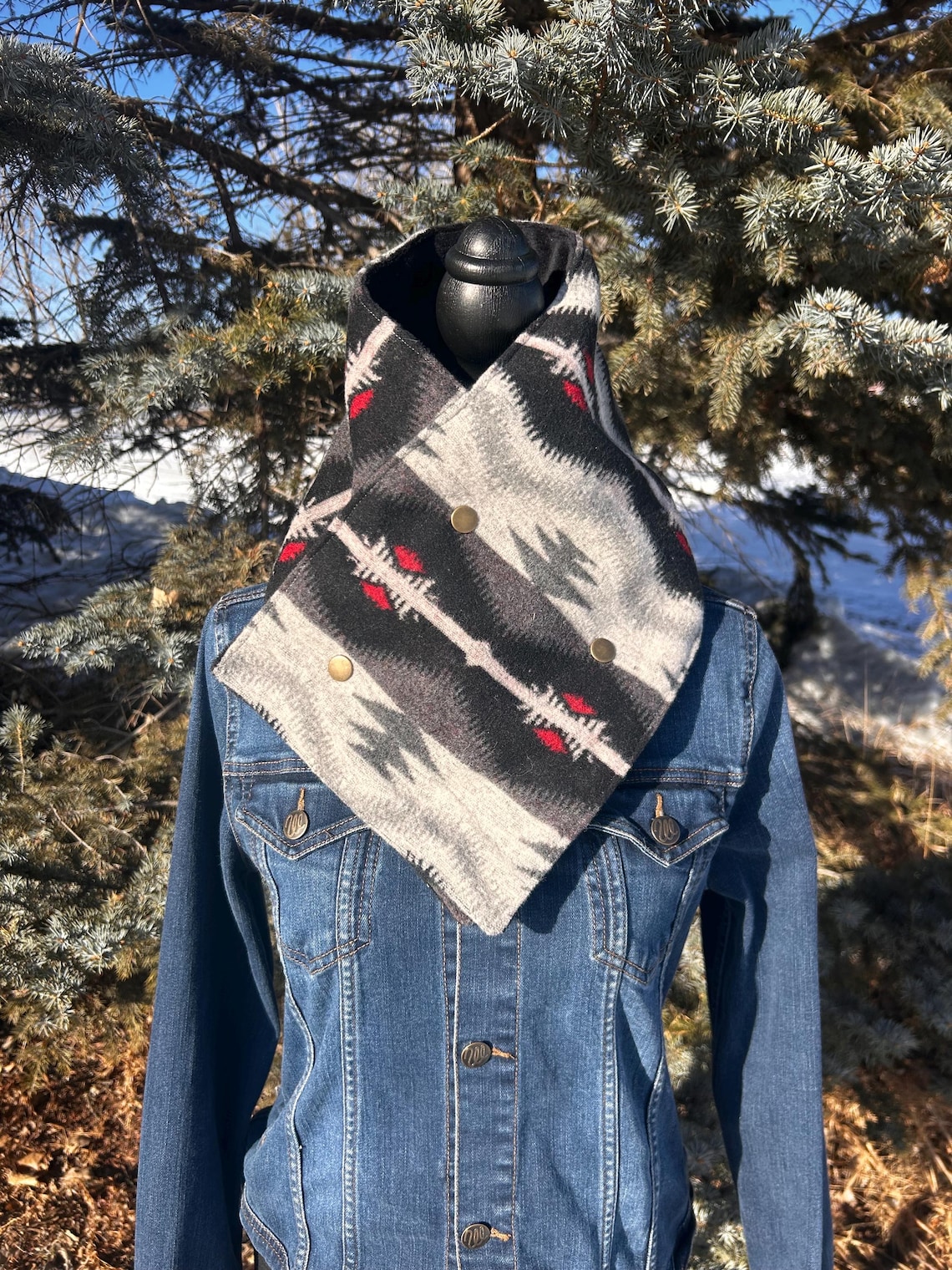 Western Neck Cowl - Cowboy Cowl - Buckaroo Cowl - Wool Cowl - Neck Cowl ...