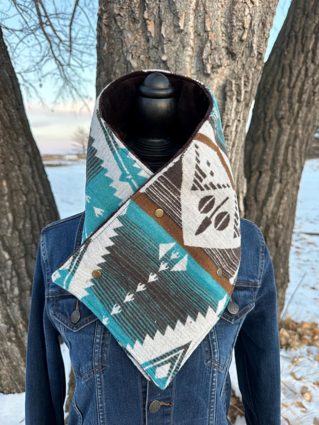 Western Neck Cowl Warmer Winter Accessory Rustic Style Cowboy Fashion ...