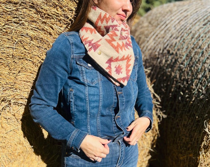 Western Cowl - Cowboy Cowl - Buckaroo Cowl - Wool Cowl - Neck Cowl ...