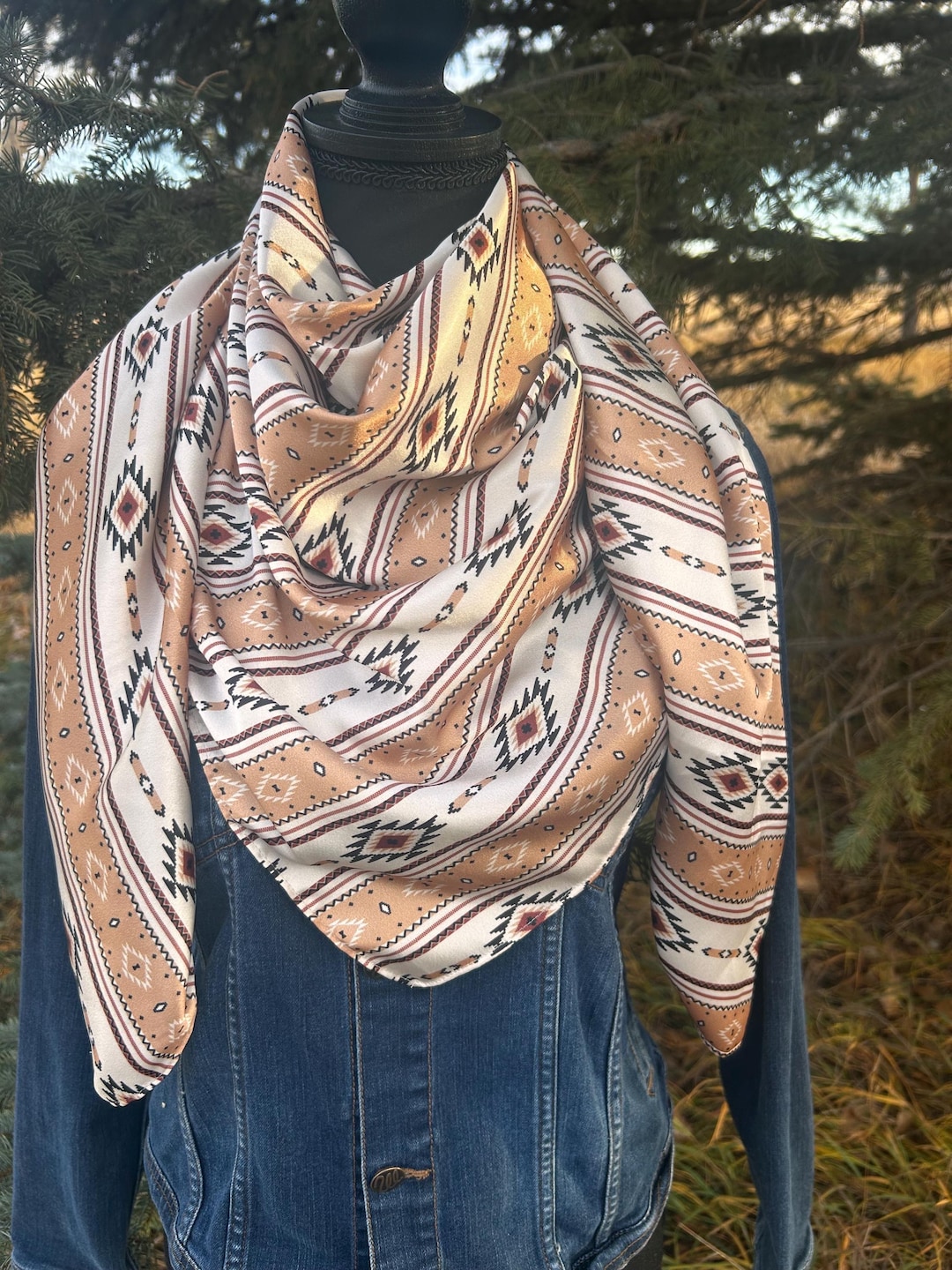 Satin Wildrag Scarf Western Style Cowboy Bandana Neck Wrap Square ...