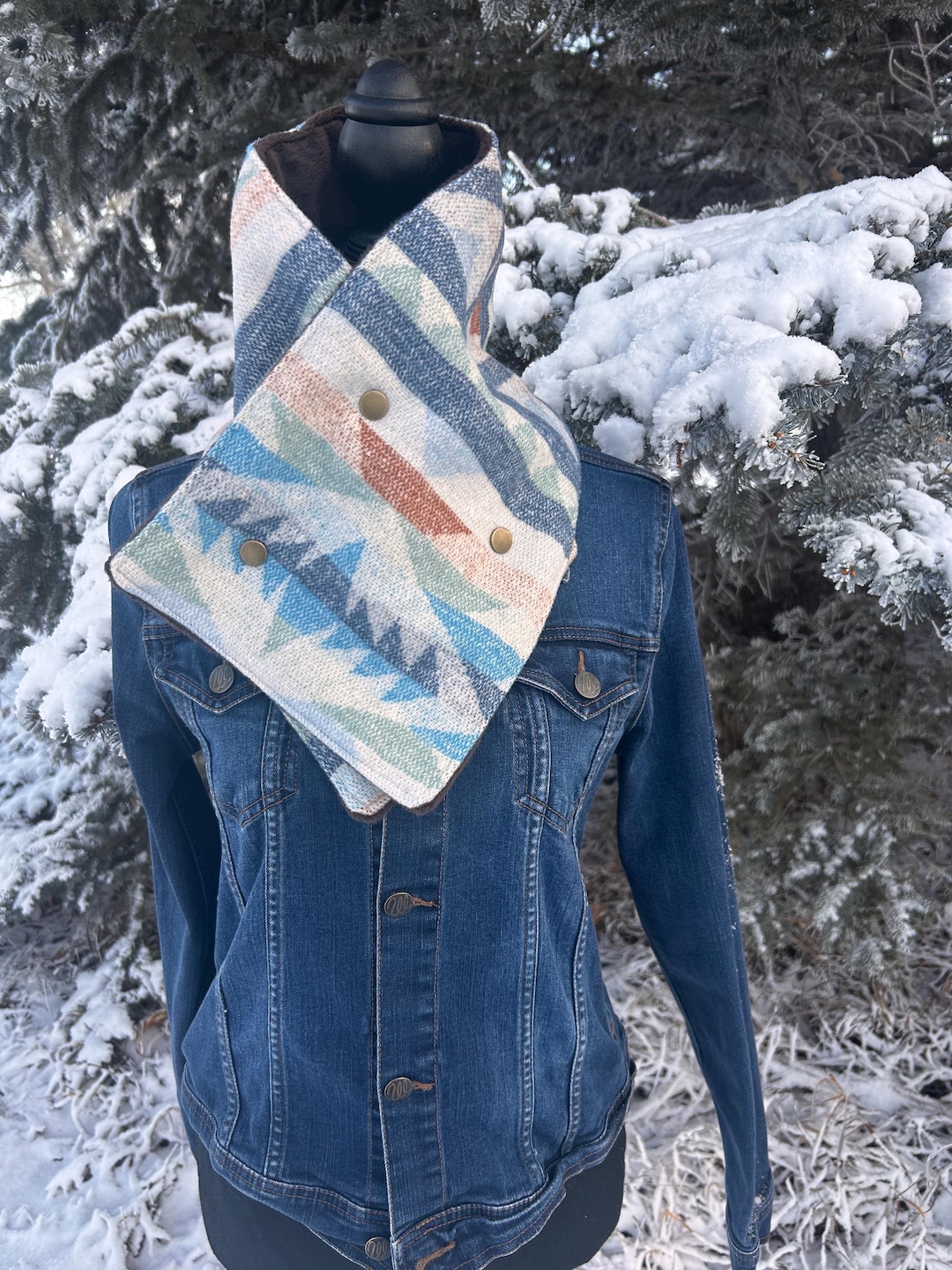 Western Cowboy Scarf Wool Bandana Rustic Cowl Neck Warmer Winter ...