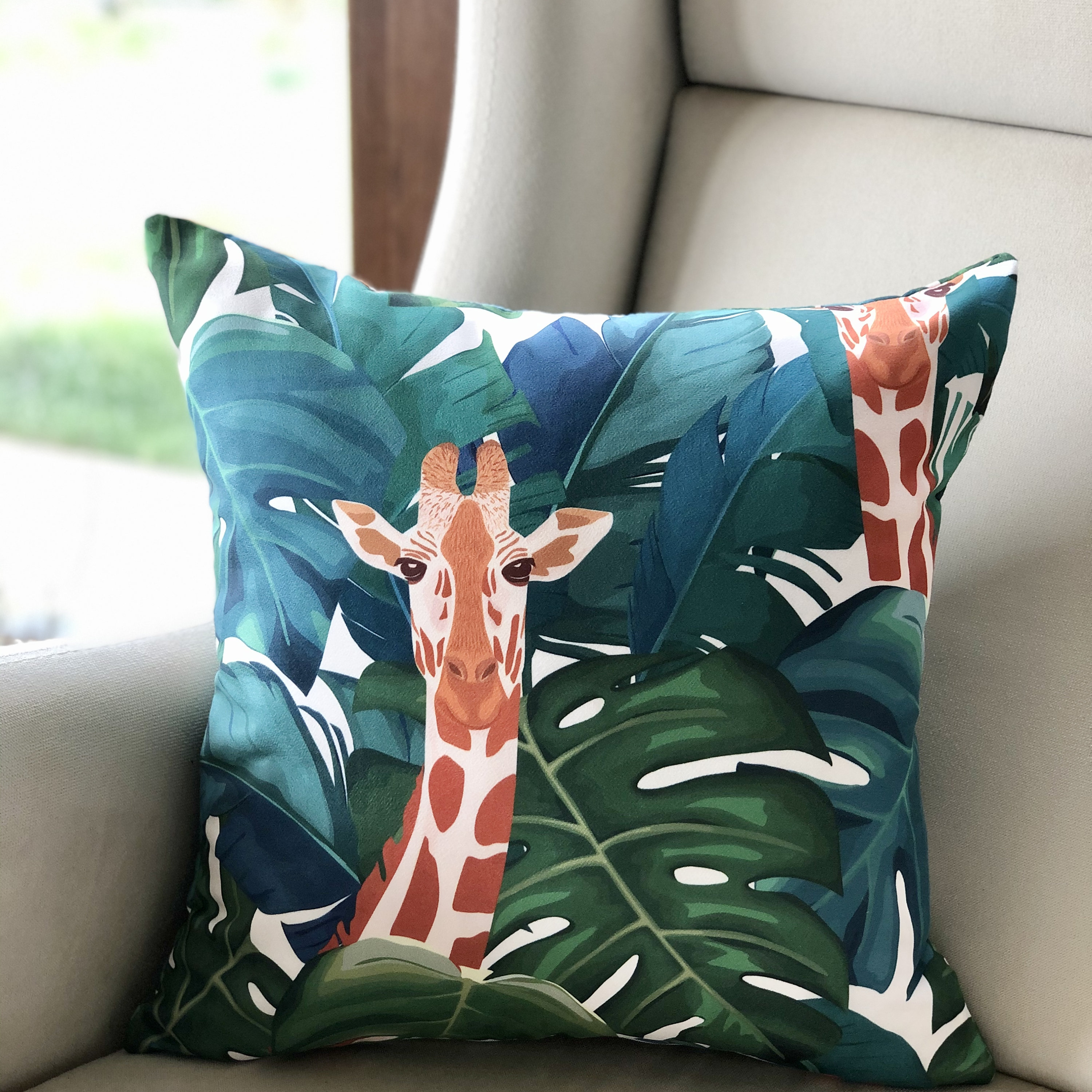 Set of 2 Tropical Cushion Cover Square Throw Bright - Etsy UK