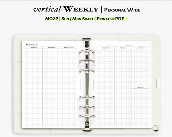 Personal Weekly Planner Printable Week on Two Pages - Etsy