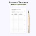 Savings Tracker Printable Mini Size Planner Insert Money - Etsy