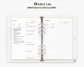 A5 Day on One Page DO1P Printed Planner Inserts With to Do - Etsy