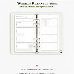 Weekly Planner Printable Personal Size Planner Insert Weekly - Etsy