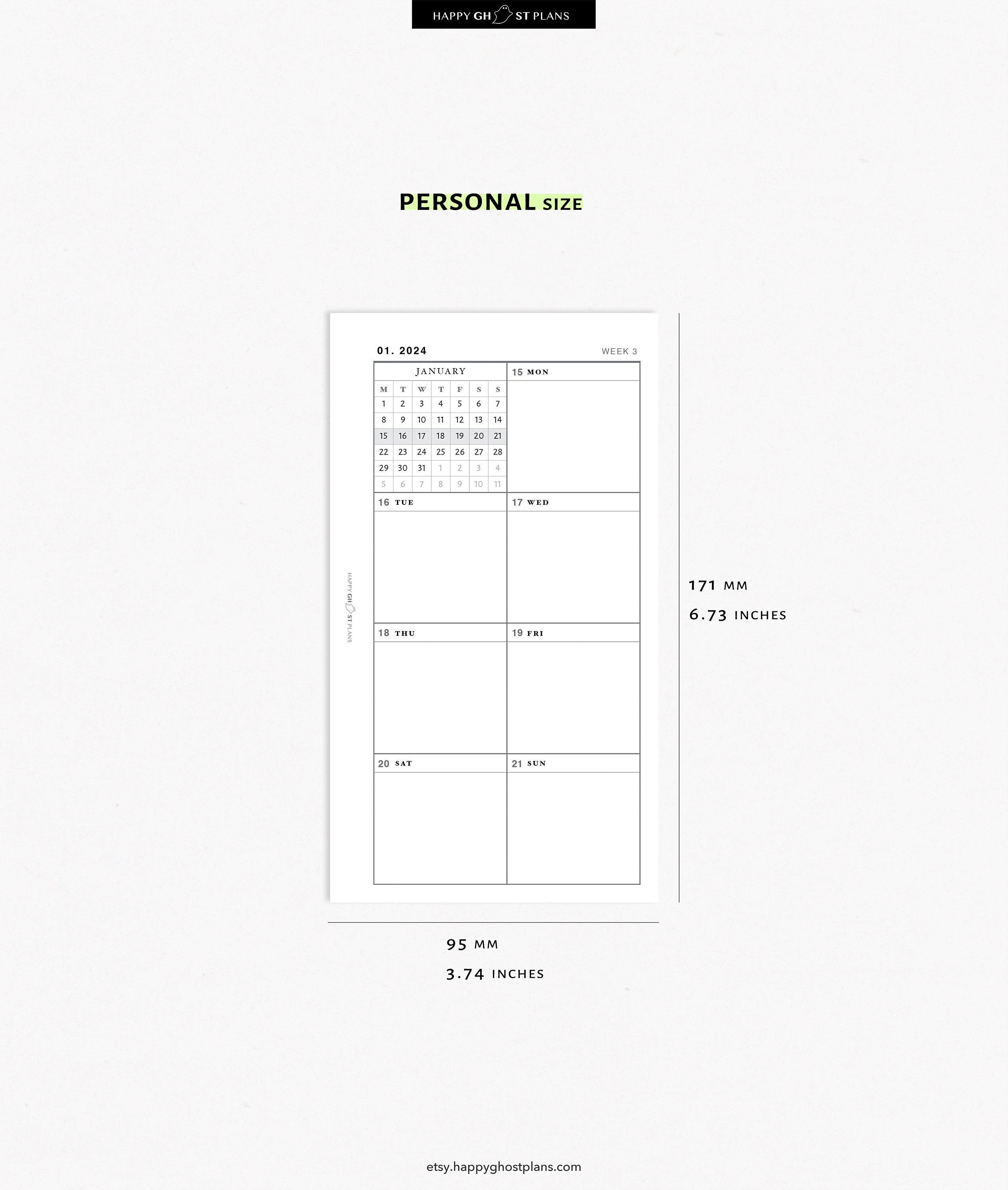 2024 Weekly Planner Printable Personal Size Planner Insert Weekly ...