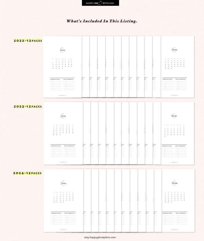 Monthly Calendar Planner Dashboards Printable Fc-compact - Etsy