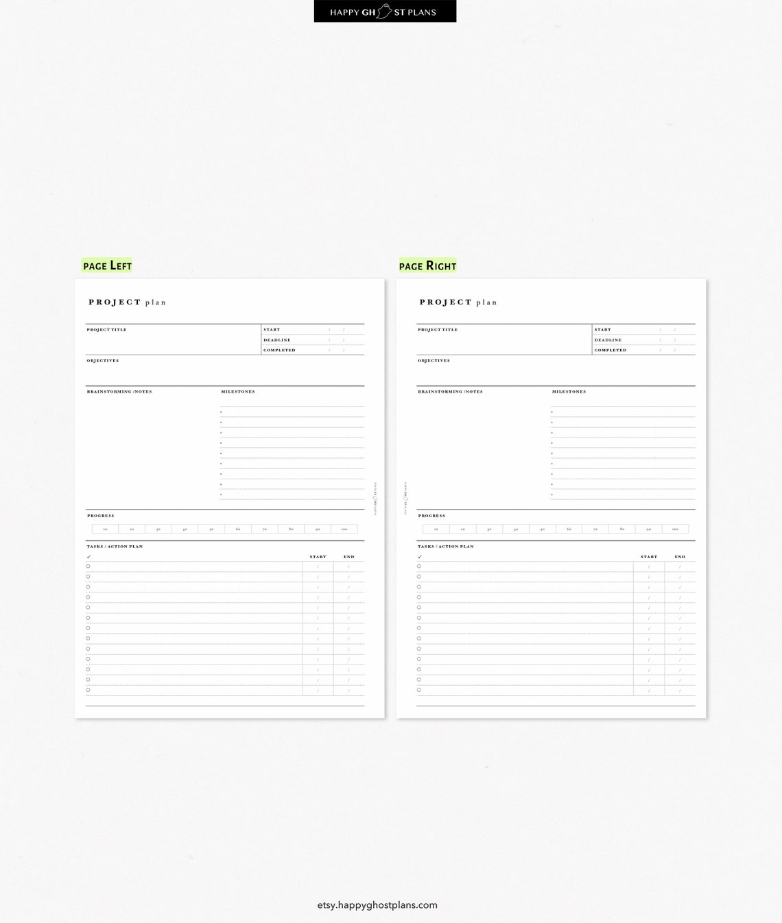 Project Planner Printable Insert for A4 and Letter Size Planner, for ...