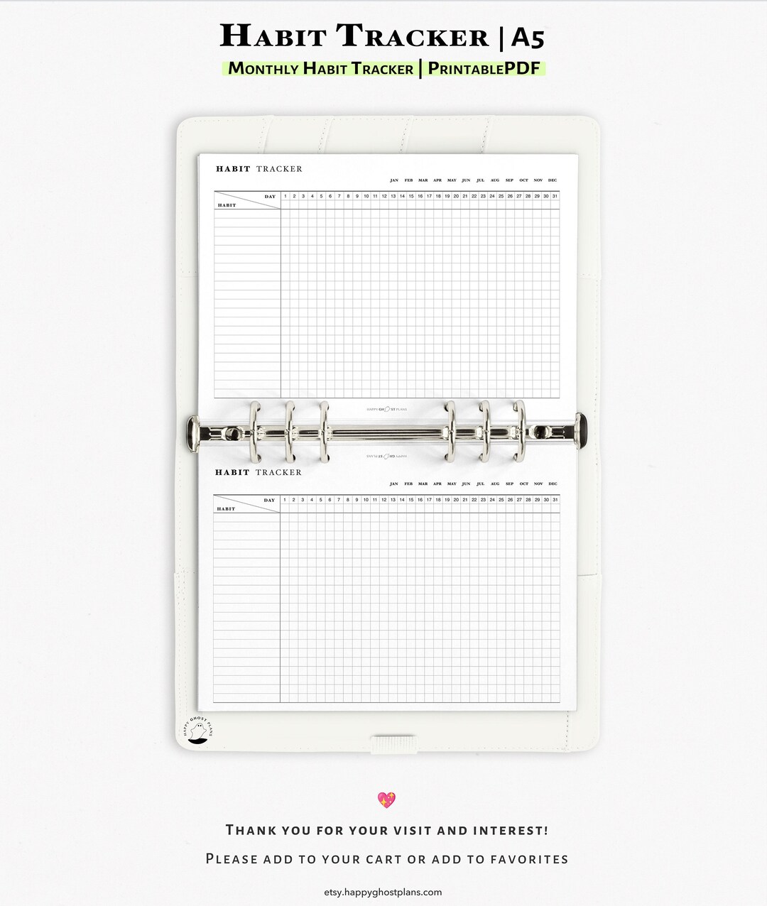 Habit Tracker Printable A5 Best Habit Tracker, Goal Tracker, Monthly ...