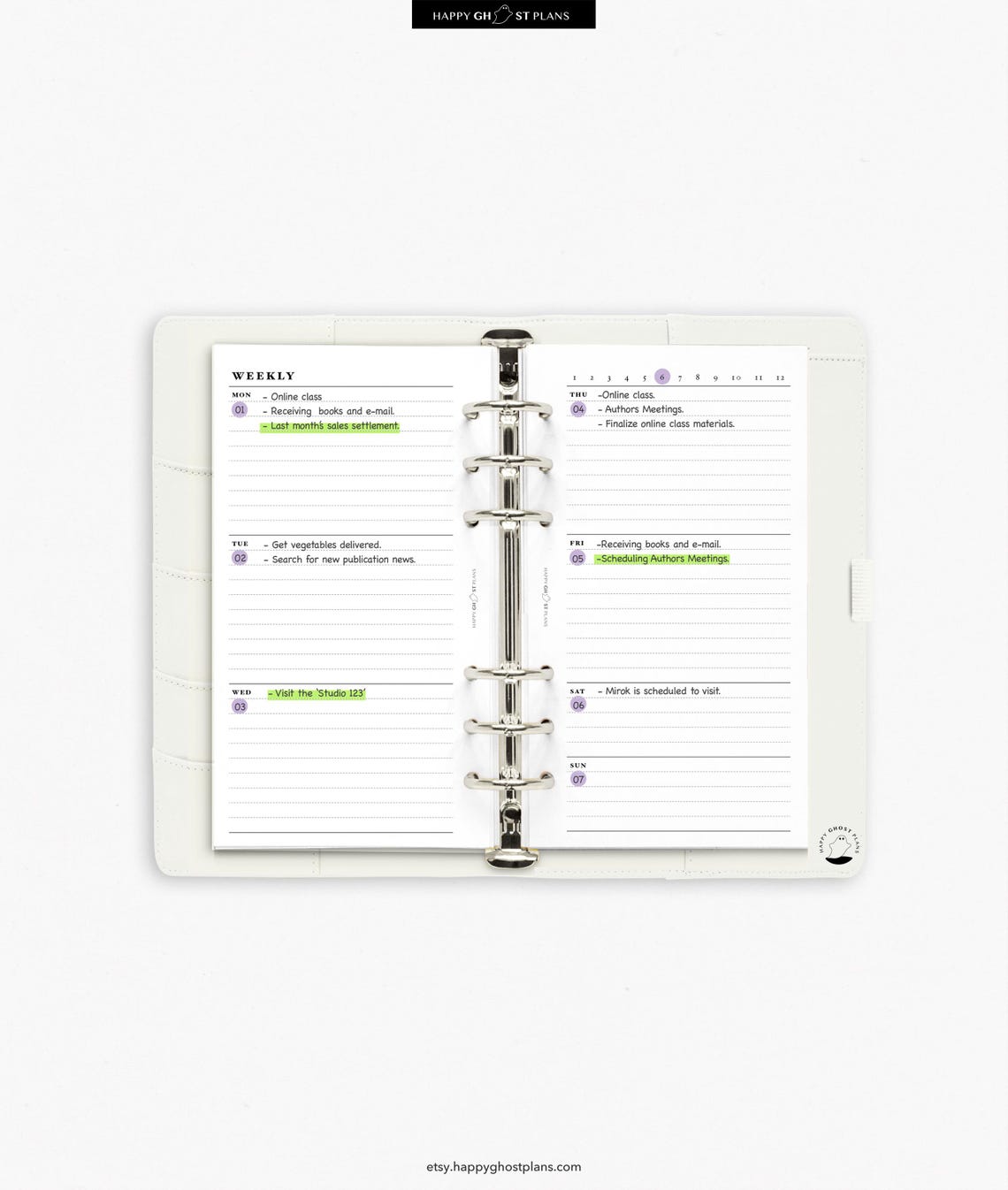Weekly Planner, Printable Inserts for Personal Size Planner | W111L - Etsy