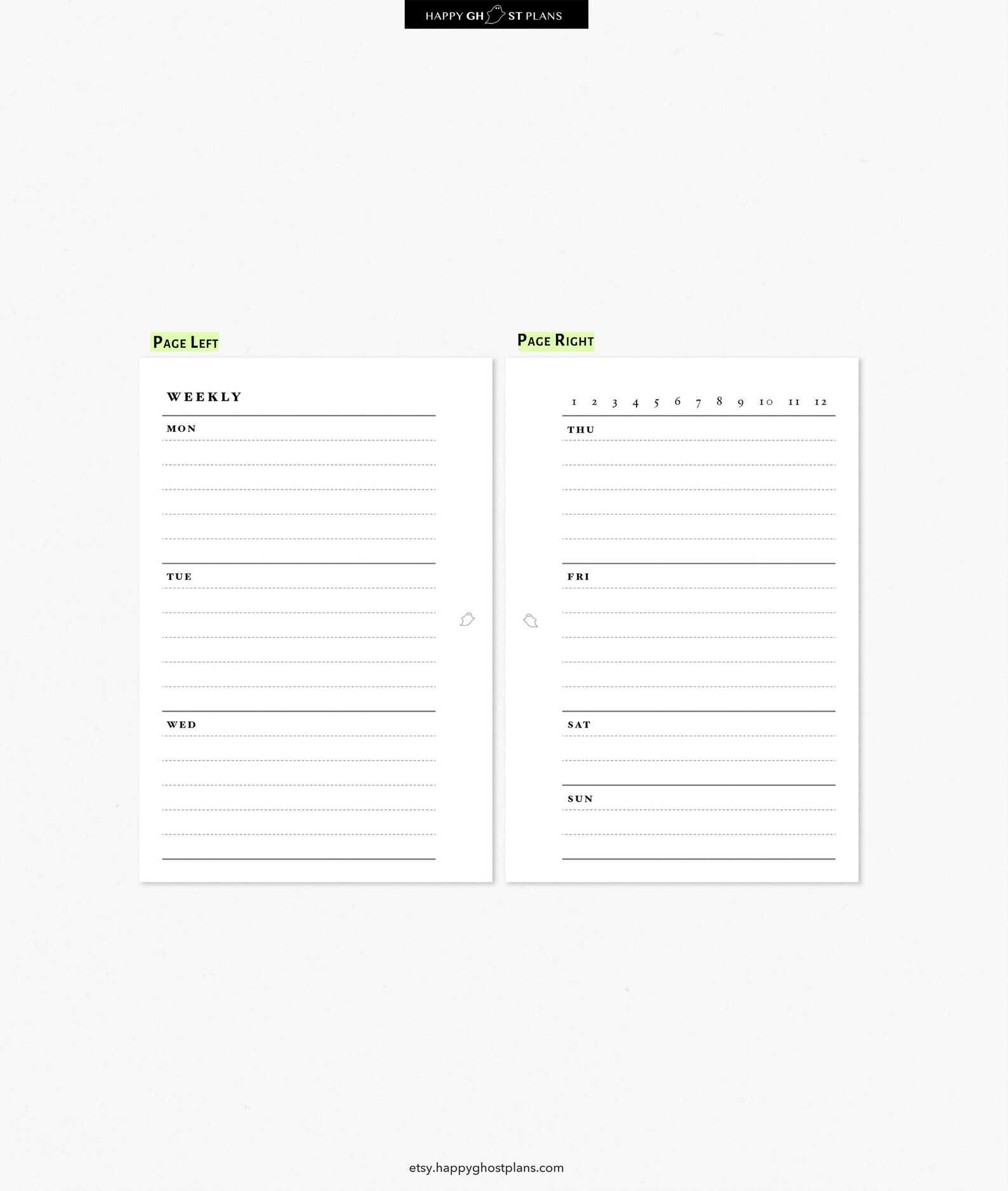 Weekly Planner, Printable Insert for Pocket Size Planner | Undated ...