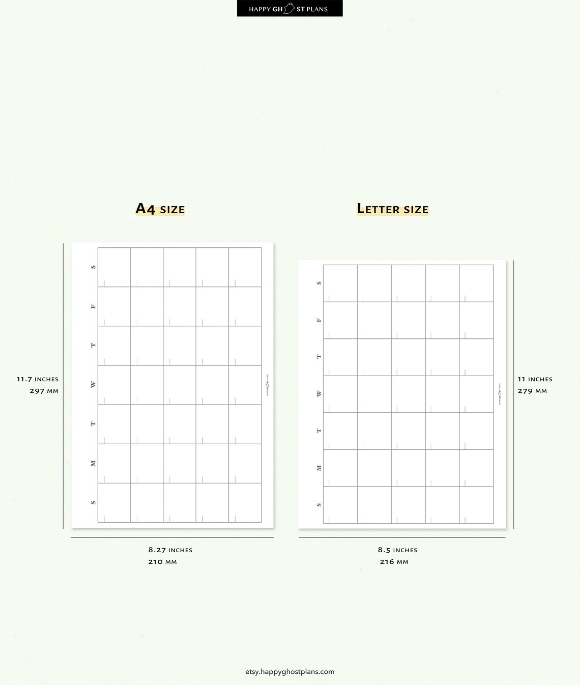 Monthly Planner Fillable A4 US Letter Horizontal and - Etsy