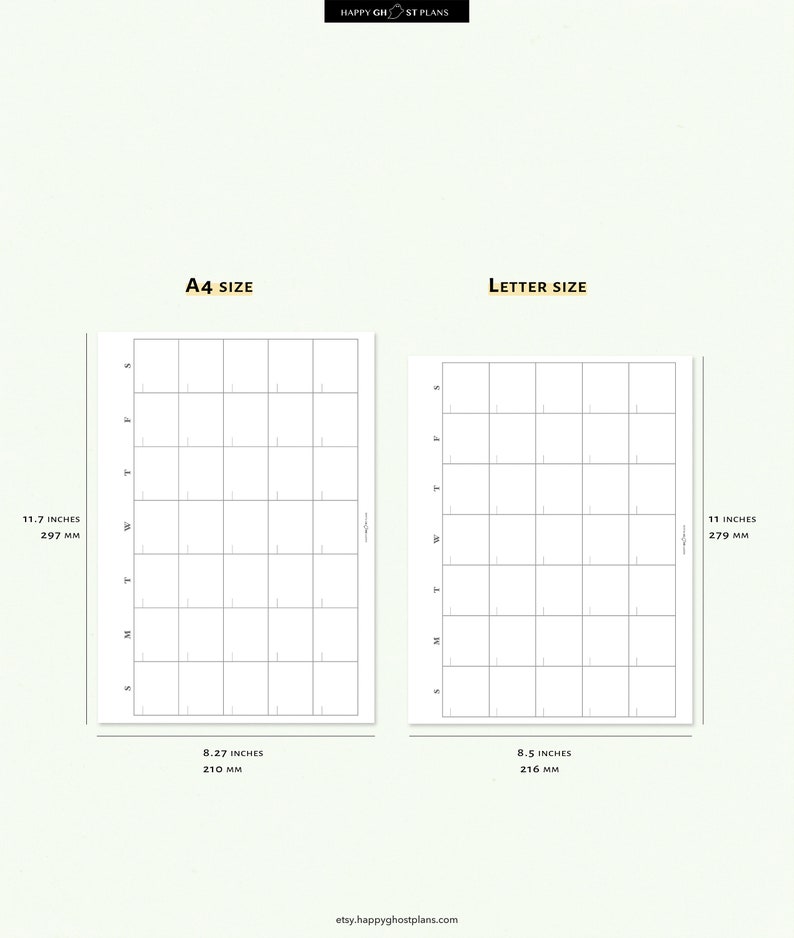 Monthly Planner Fillable A4 US Letter Horizontal and - Etsy
