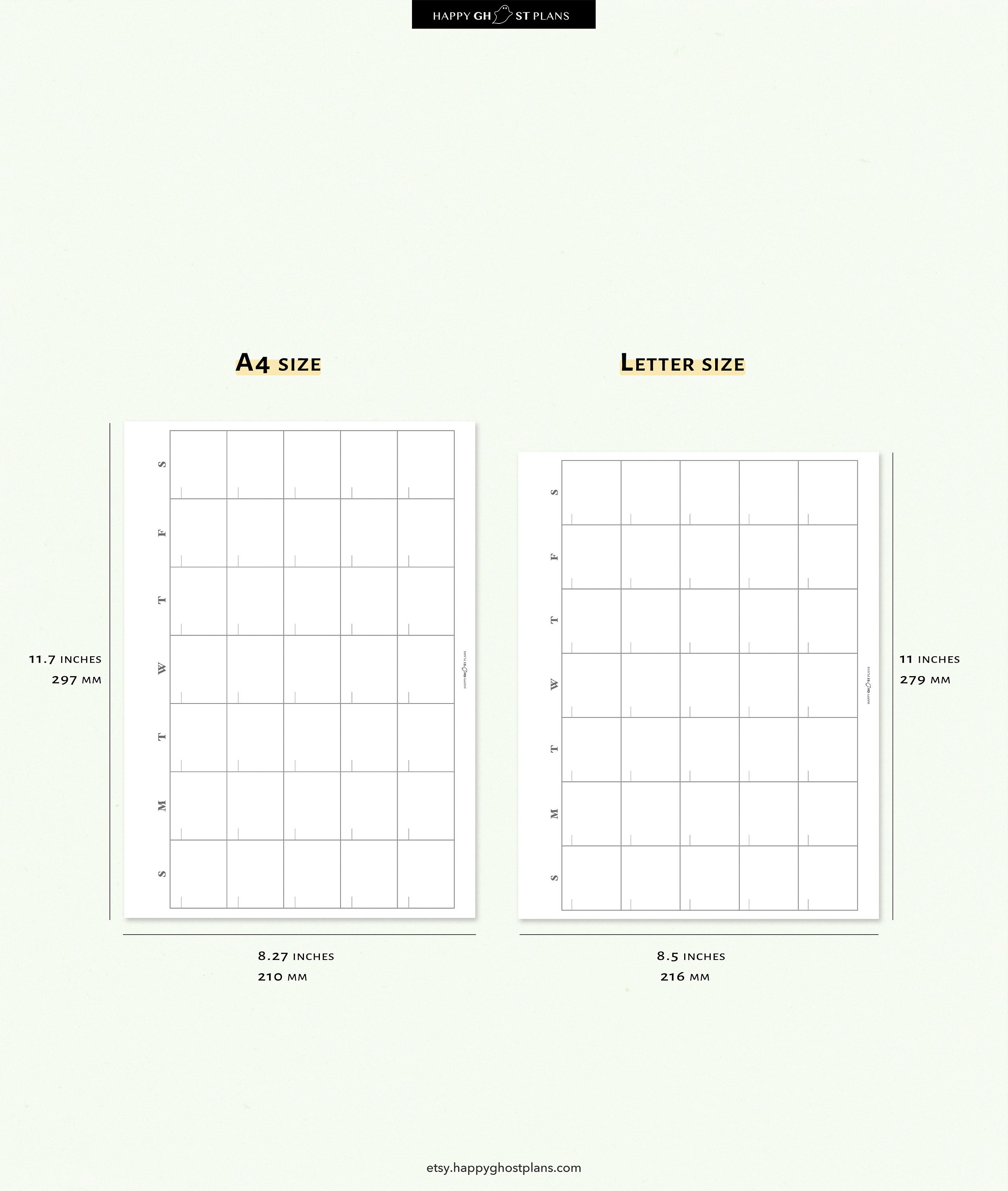 Monthly Planner Fillable A4 US Letter Horizontal and - Etsy
