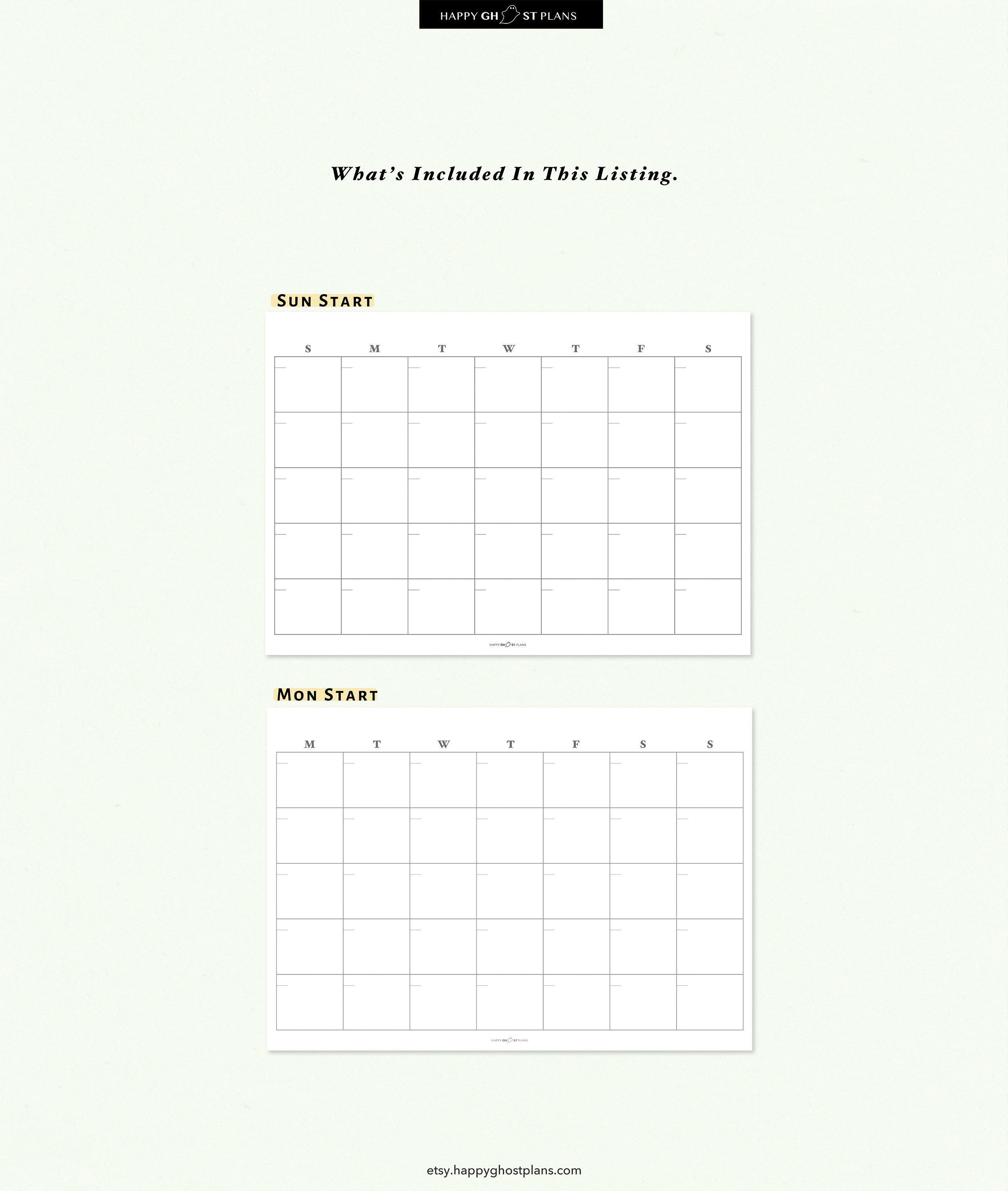 Monthly Planner Fillable A4 US Letter Horizontal and - Etsy