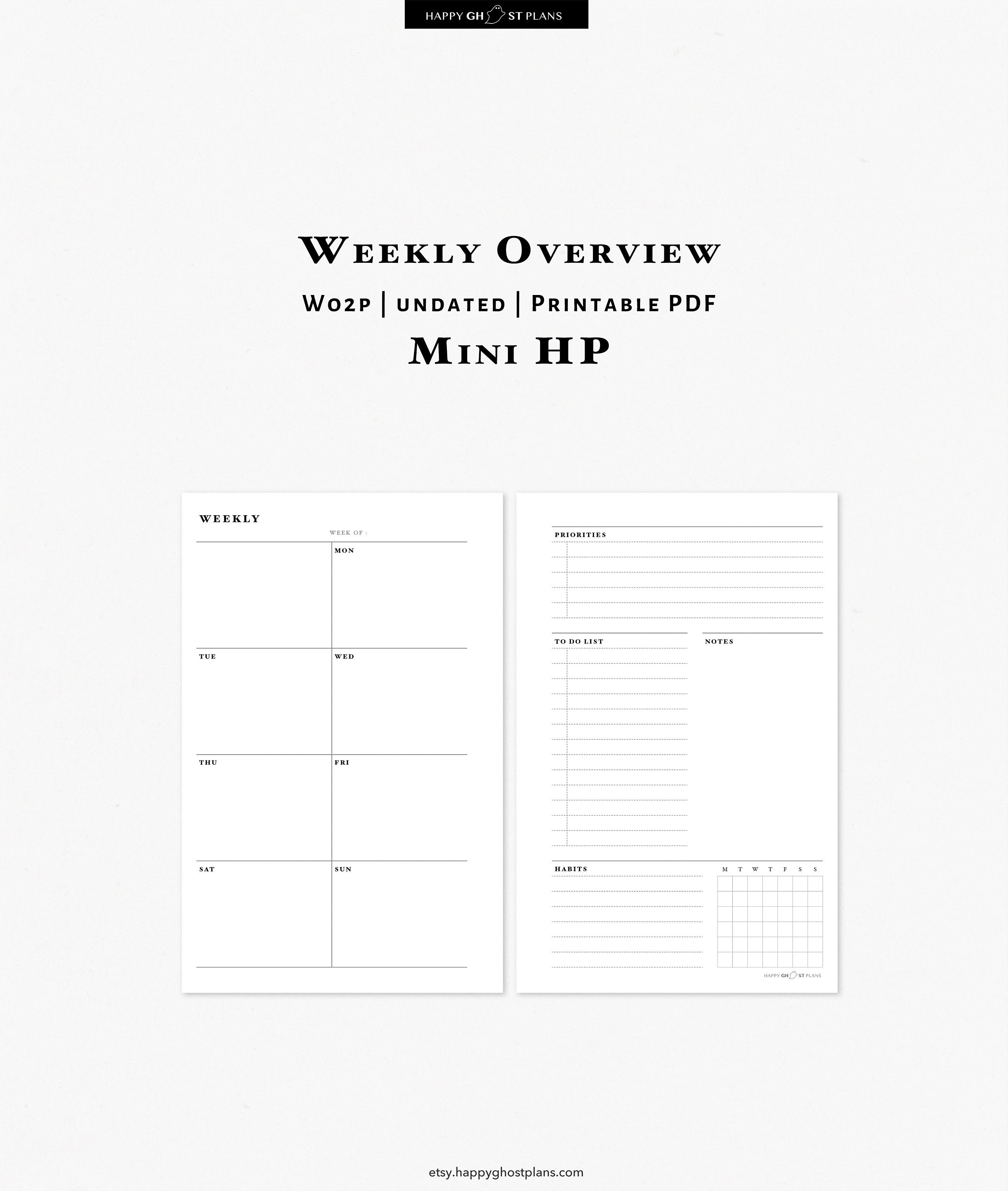 Weekly Planner Printable Mini Happy Planner Inserts Weekly - Etsy