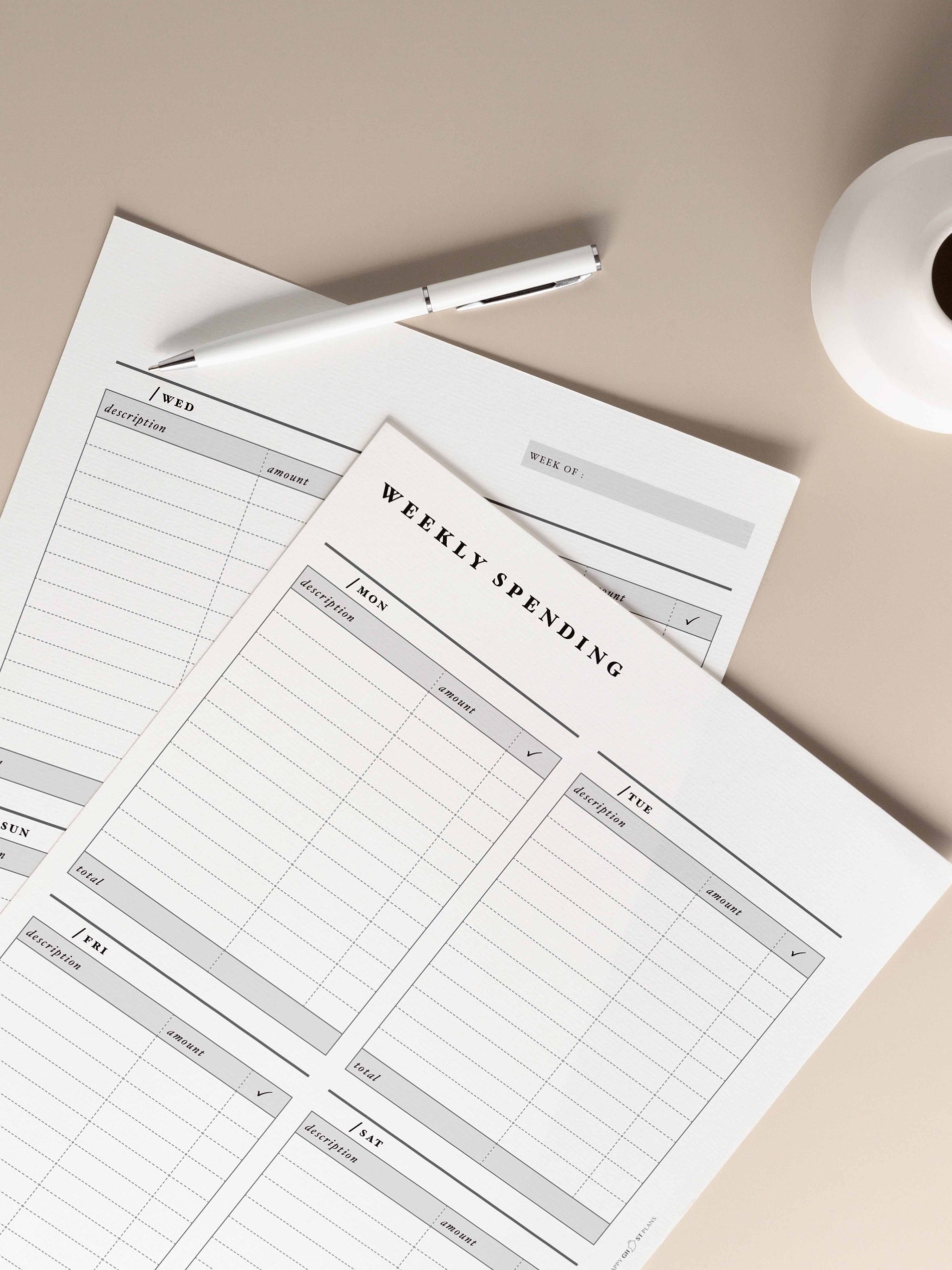 Weekly Spend Expenses Tracker Printable PDF Weekly Spending - Etsy