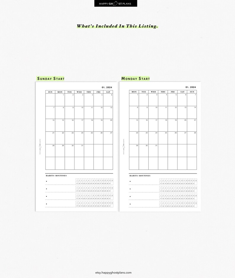 2024 Monthly Planner Printable Insert for Fc-compact Planner MO2P 2024 ...