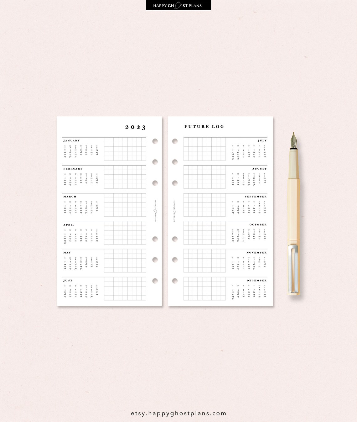 2022 2023 Future Log Printable Personal Size Inserts 2022 | Etsy