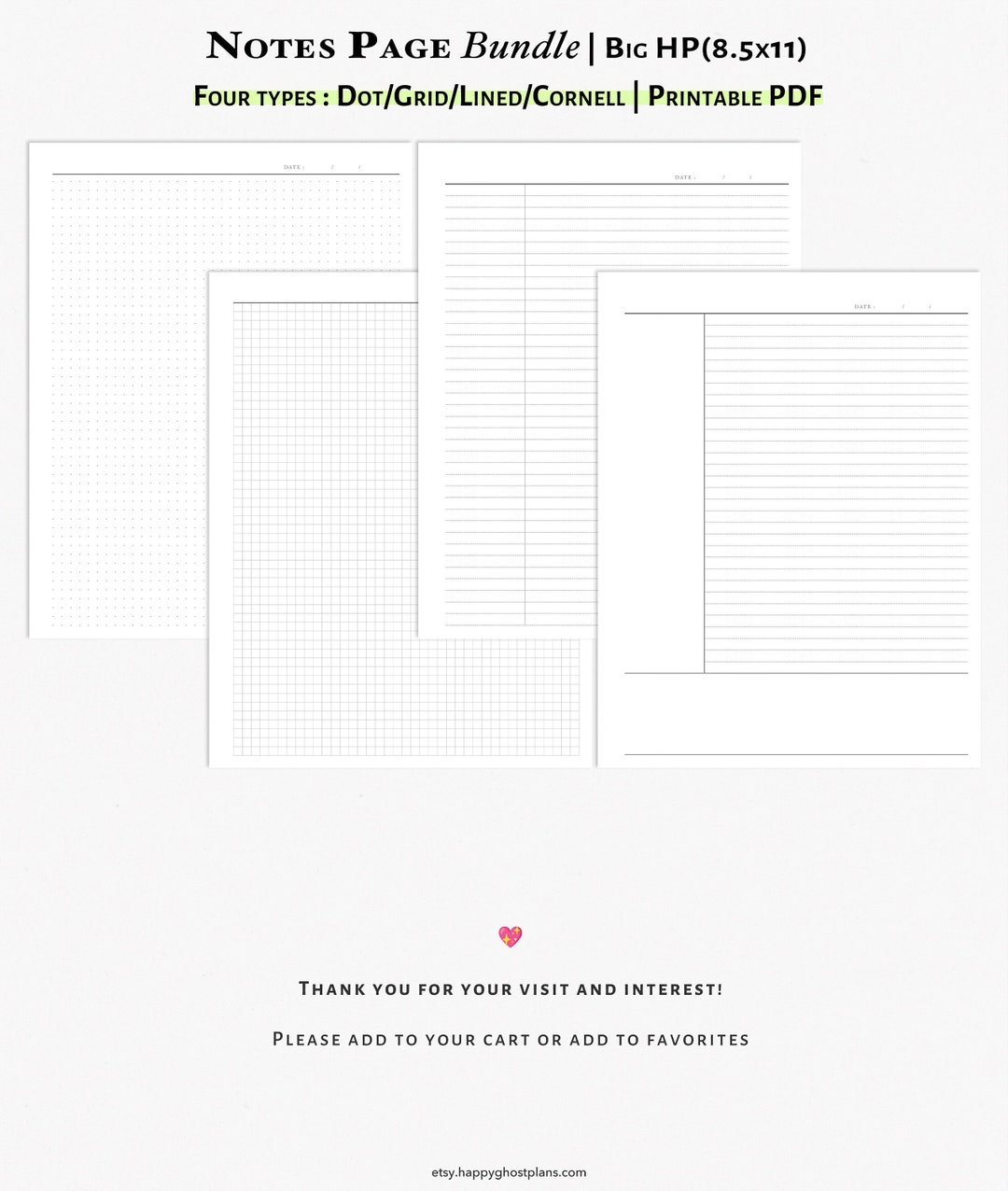 Blank Journal Pages for Note-taking and Diaries, Printable Inserts for ...