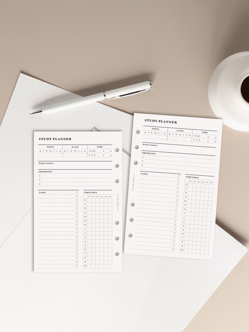 Study Planner Printable A6 Personal Personal-wide - Etsy