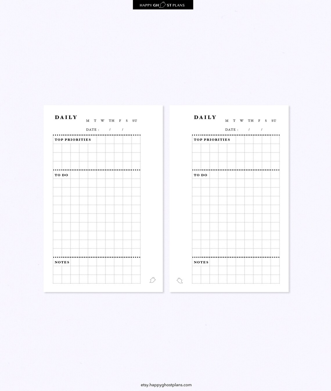 One Page Daily Planner Printable Mini Size Undated Daily - Etsy