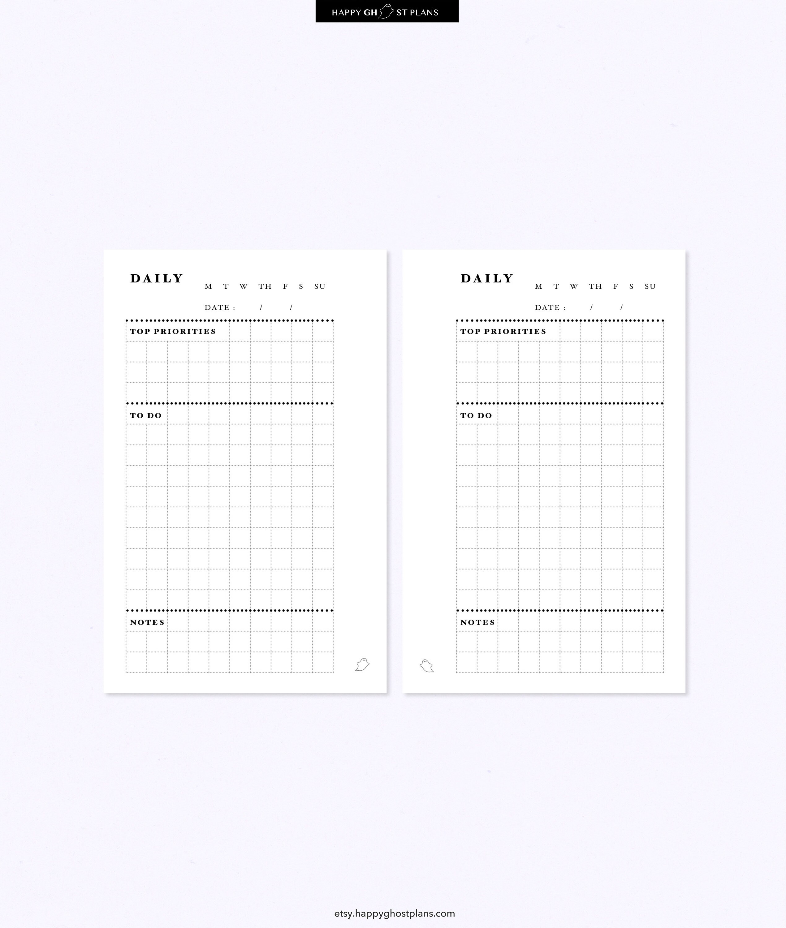 One Page Daily Planner Printable Mini Size Undated Daily - Etsy