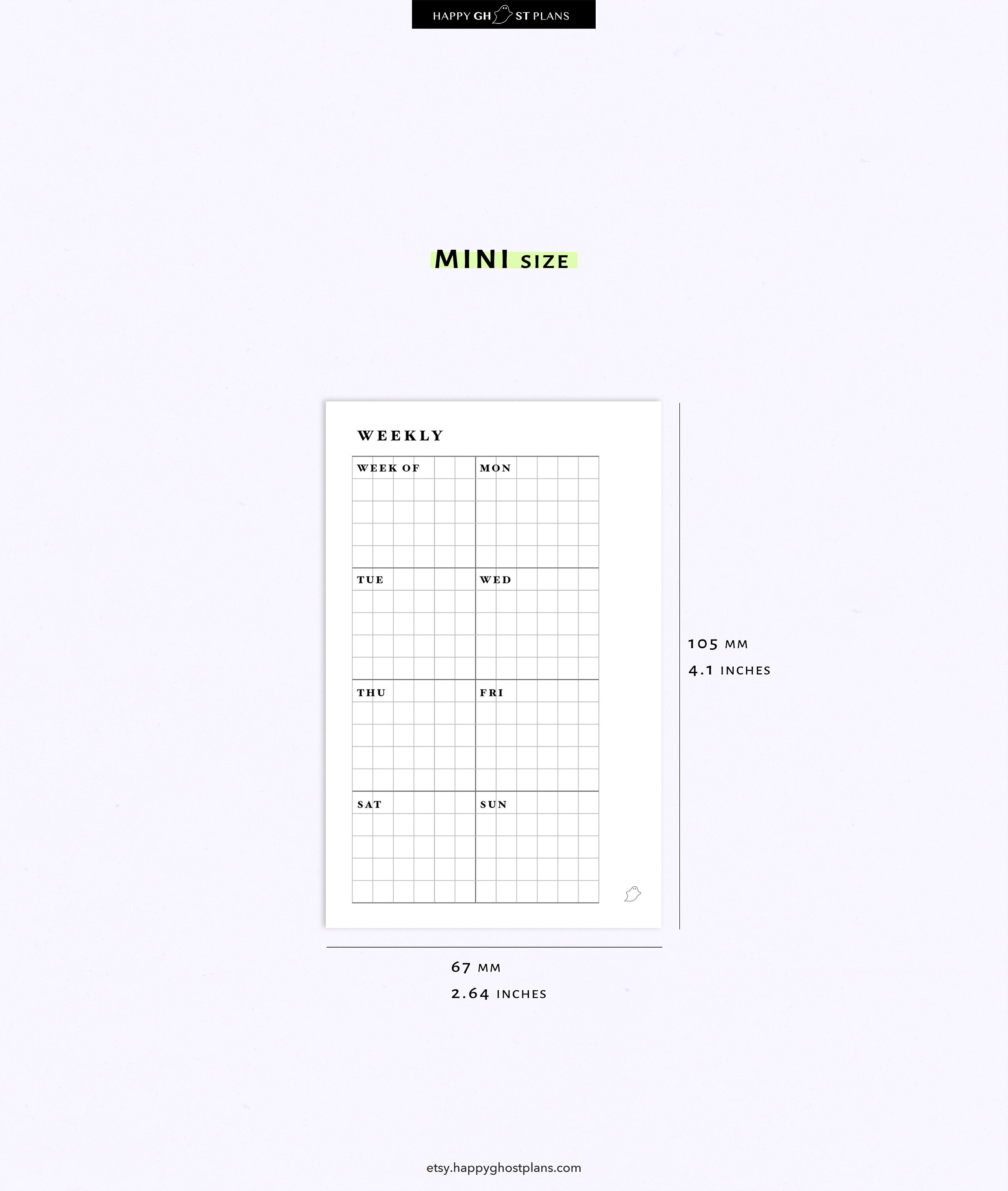 Weekly Planner Printable Mini Size Inserts Weekly Overview - Etsy