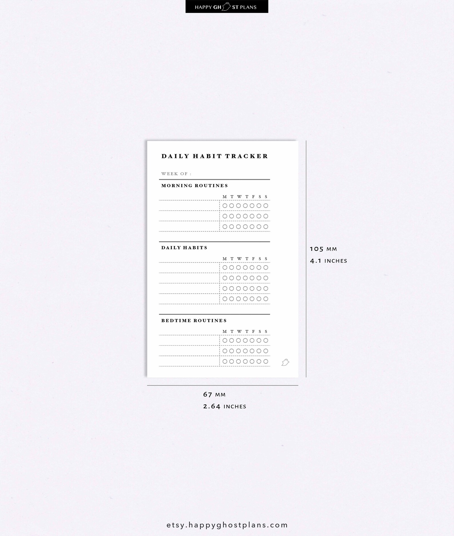 Habit Tracker Printable Mini Size Inserts Daily Routine - Etsy Canada