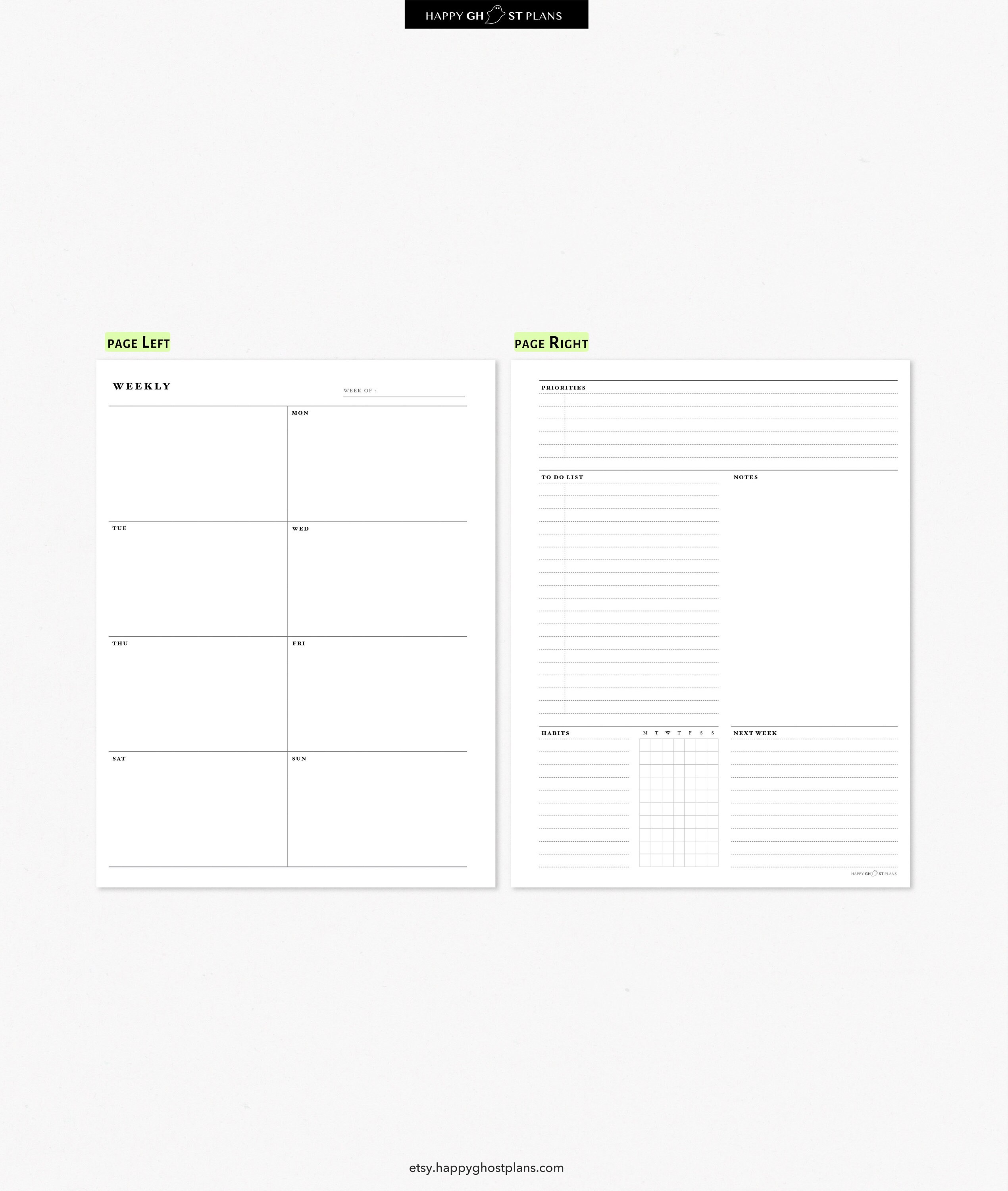 Weekly Planner Printable Classic Happy Planner Inserts Weekly Overview ...