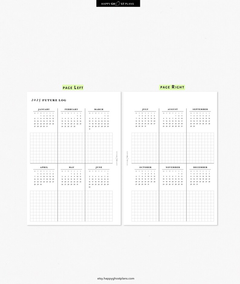 2025 Future Logs, 2025 Yearly Planner Printable Inserts for A5 Planner ...