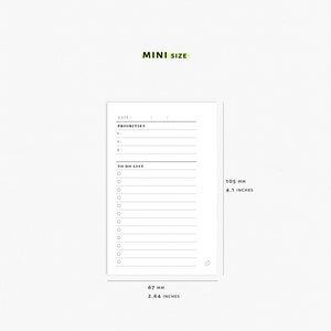 Mini Daily Planner Inserts: Undated, Day on Two Pages (PDF Printable ...