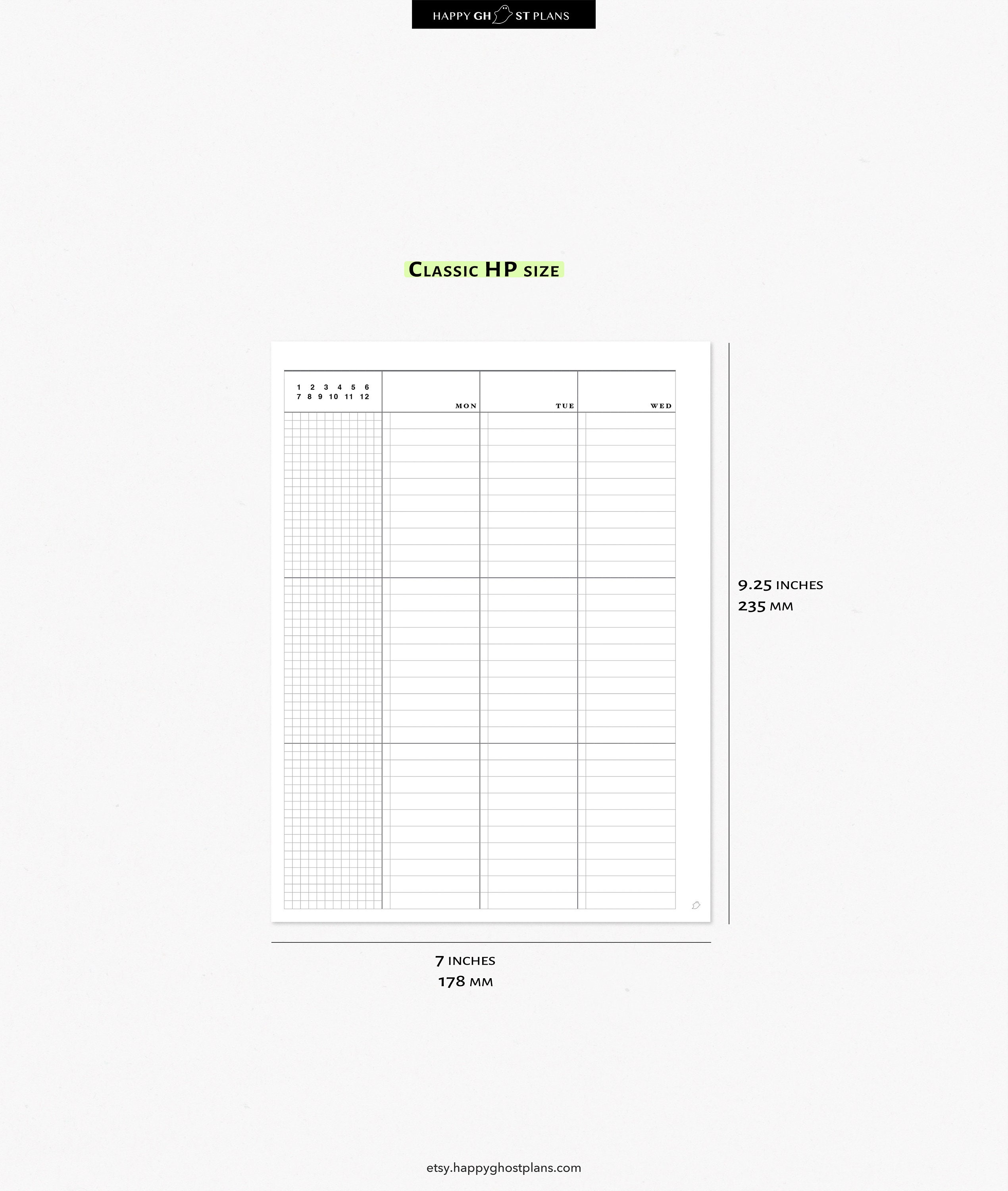 Vertical Weekly Planner Printable Insert for Happy Planner Classic ...