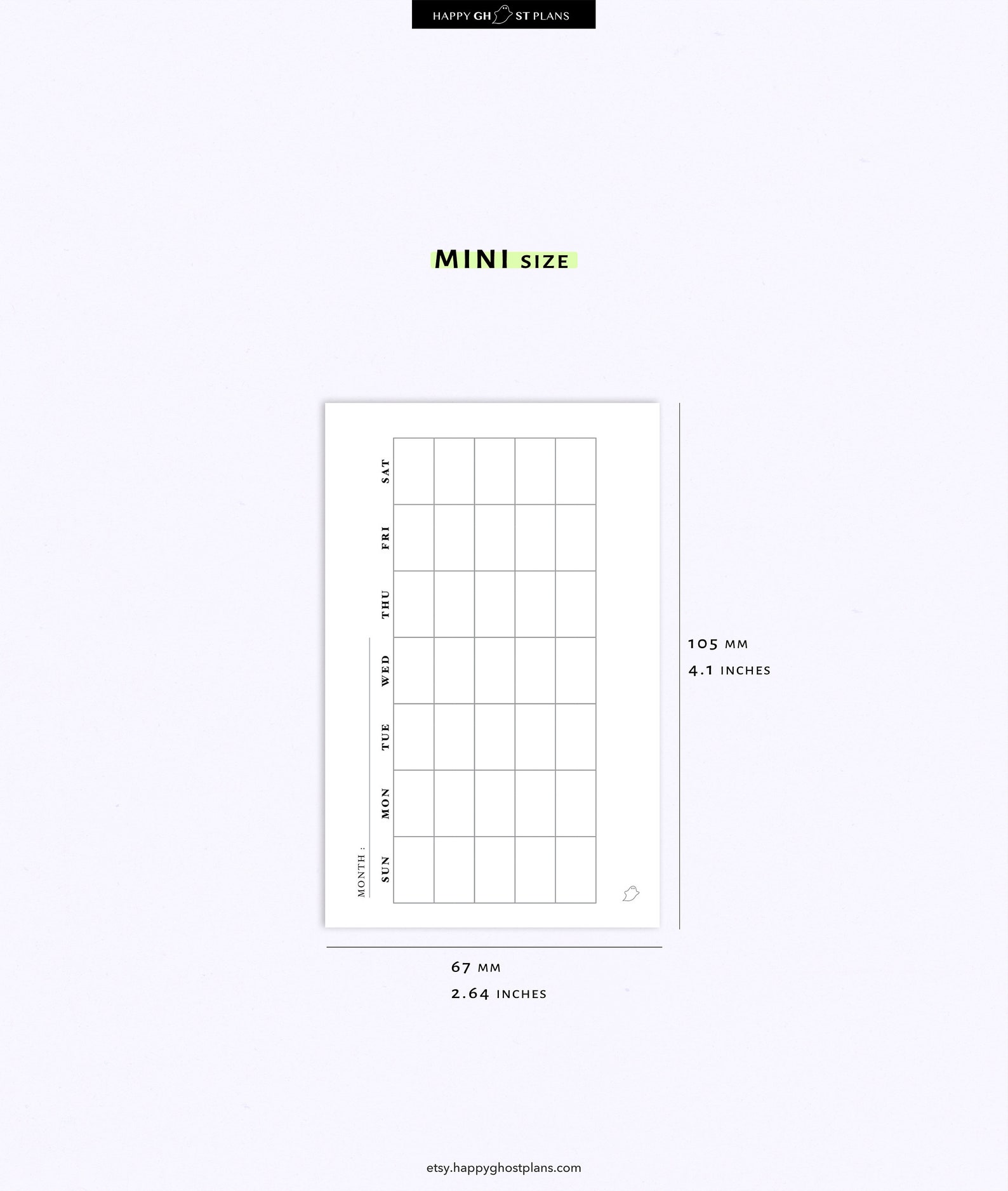 Monthly Planner Printable Mini Size Inserts Horizontal - Etsy