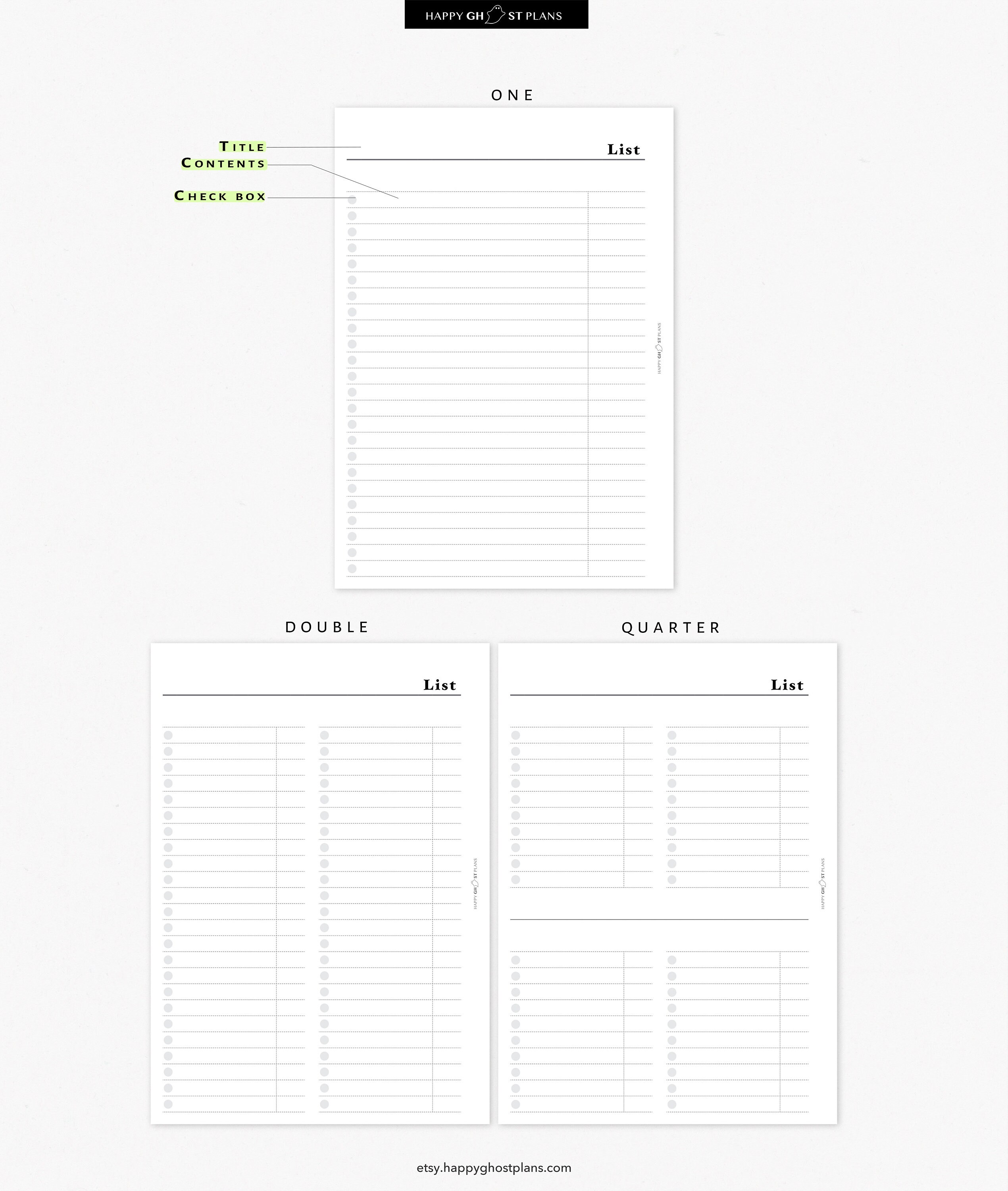 Checklist Template Printable A5 Planner Insert To-do List Shopping List ...