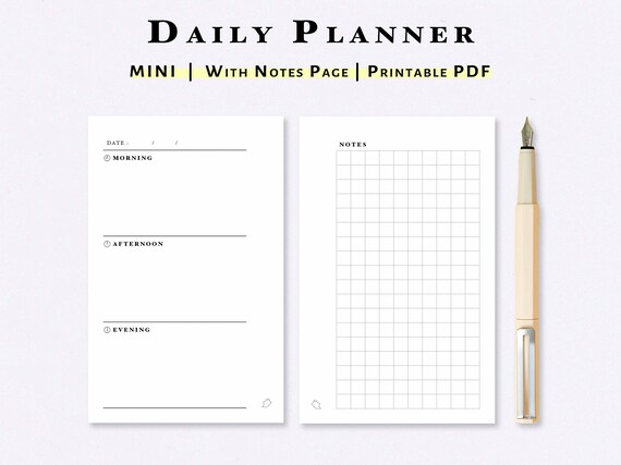 Daily Planner Printable Mini Size Undated Daily Scheduler | Etsy UK