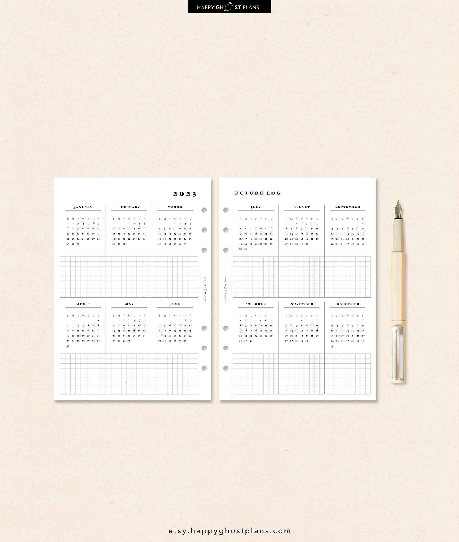 2022 2023 Future Log Printable A5 Size Inserts 2022 2023 | Etsy