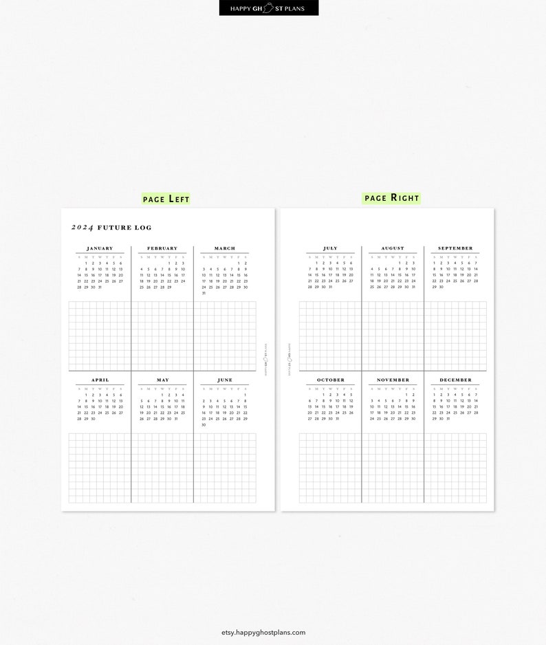 2024 Yearly Planner Printable A5 Planner Insert Future Log 2024 Yearly ...