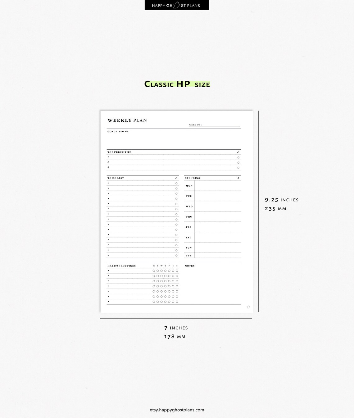 Happy Planner Classic Weekly Inserts: Printable PDF Planner Pages - Etsy