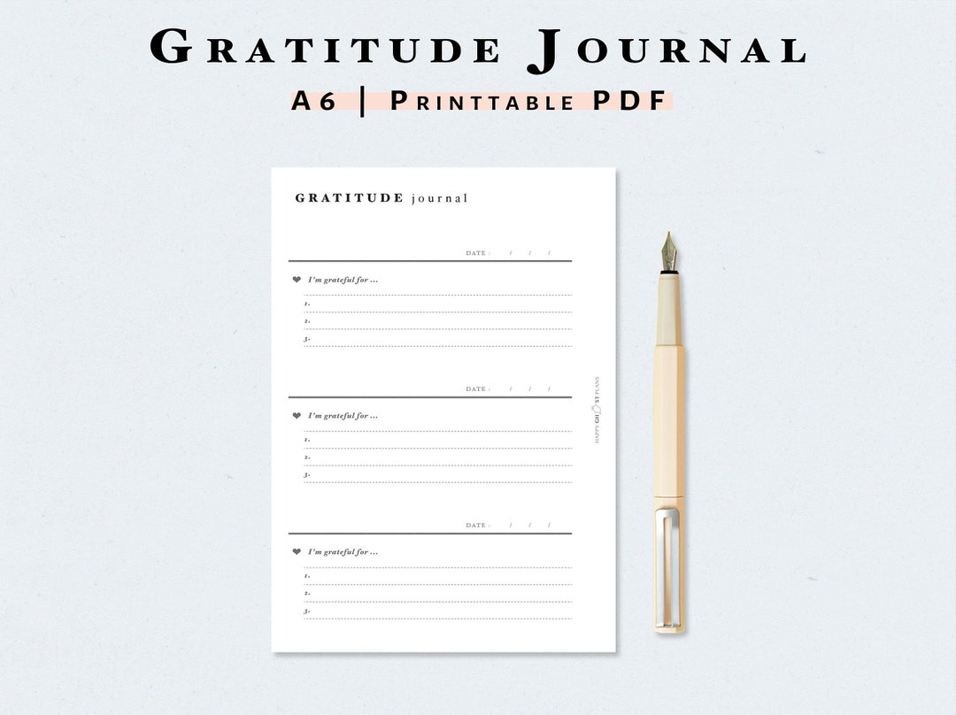 Daily Gratitude Journal Printable A6 Grateful Journal - Etsy