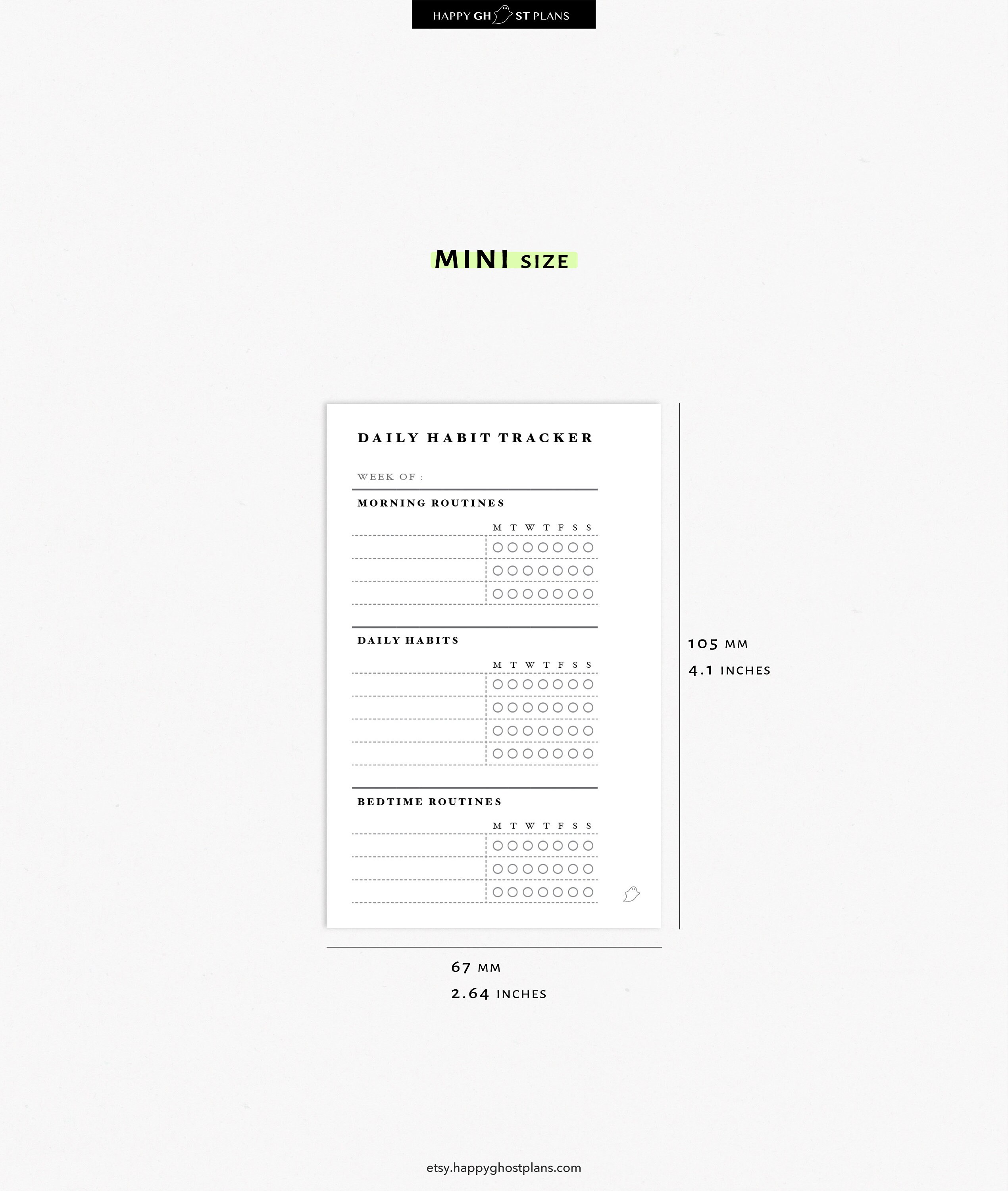 Mini Habit Tracker Printable: Weekly Routine Planner (PDF) | J123 - Etsy