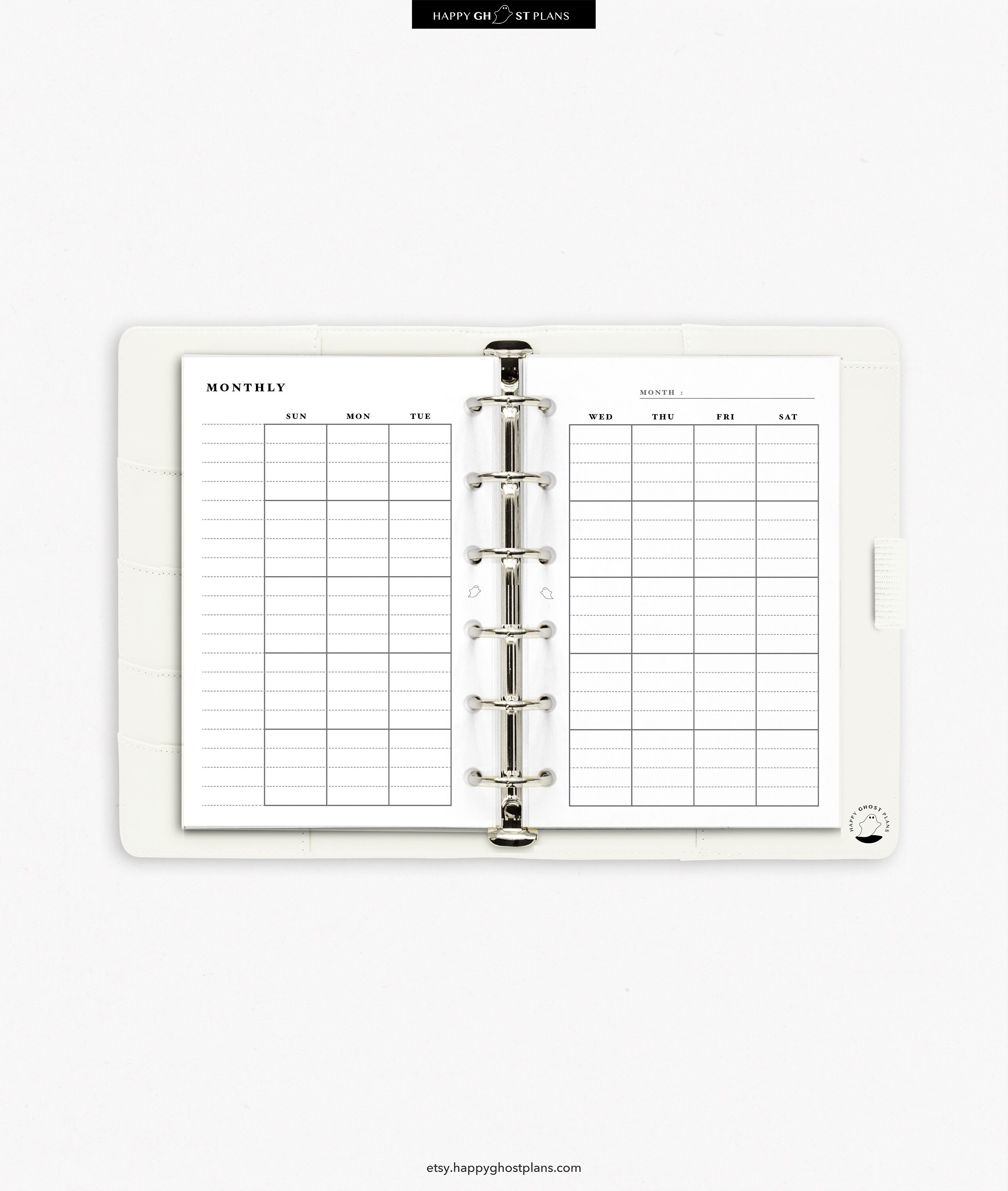 Month on 2 Page Planner Printable Pocket Size Inserts Two Page Monthly ...