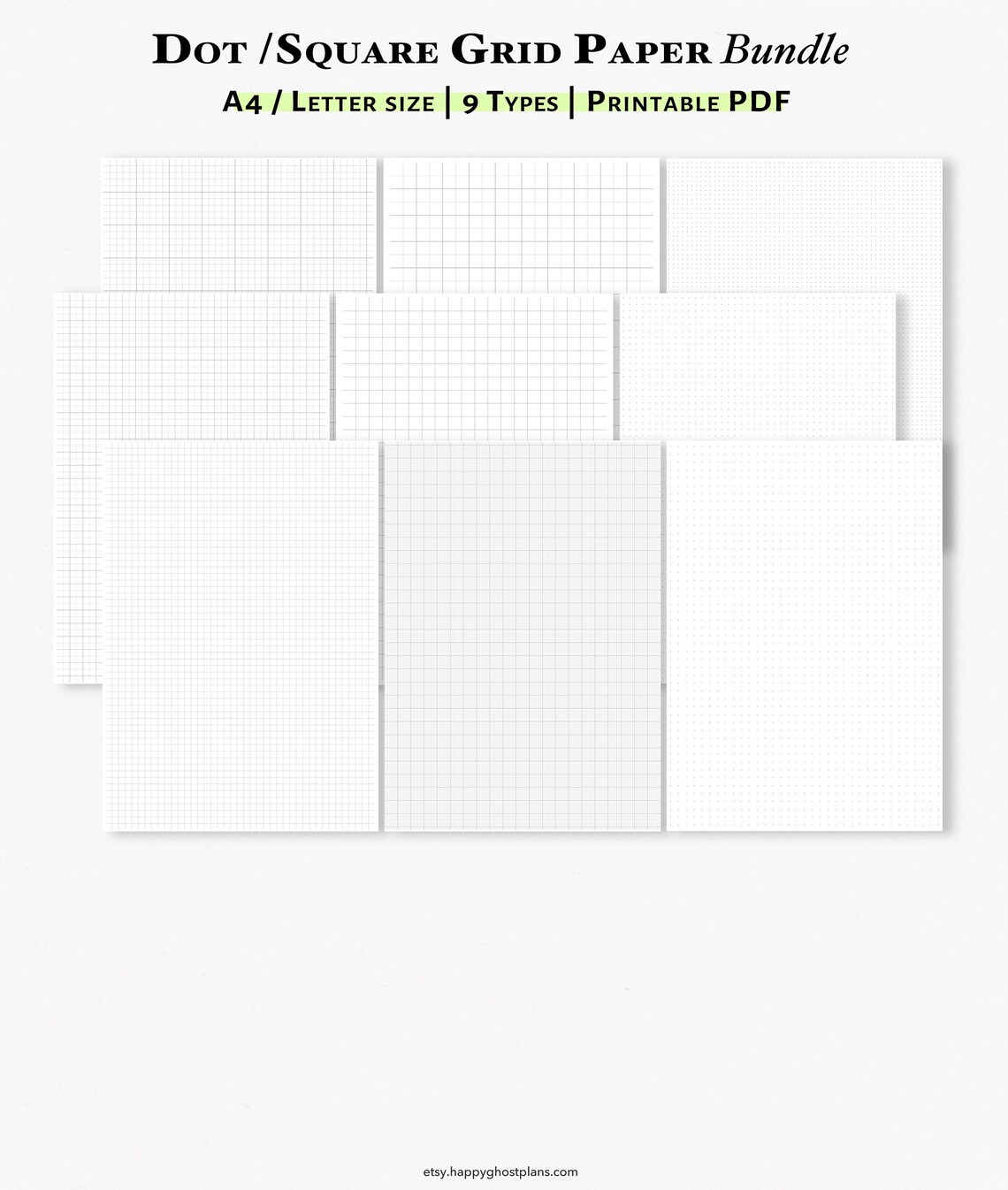 Square Grid and Dot Grid Printable PDF A4 Letter Paper - Etsy