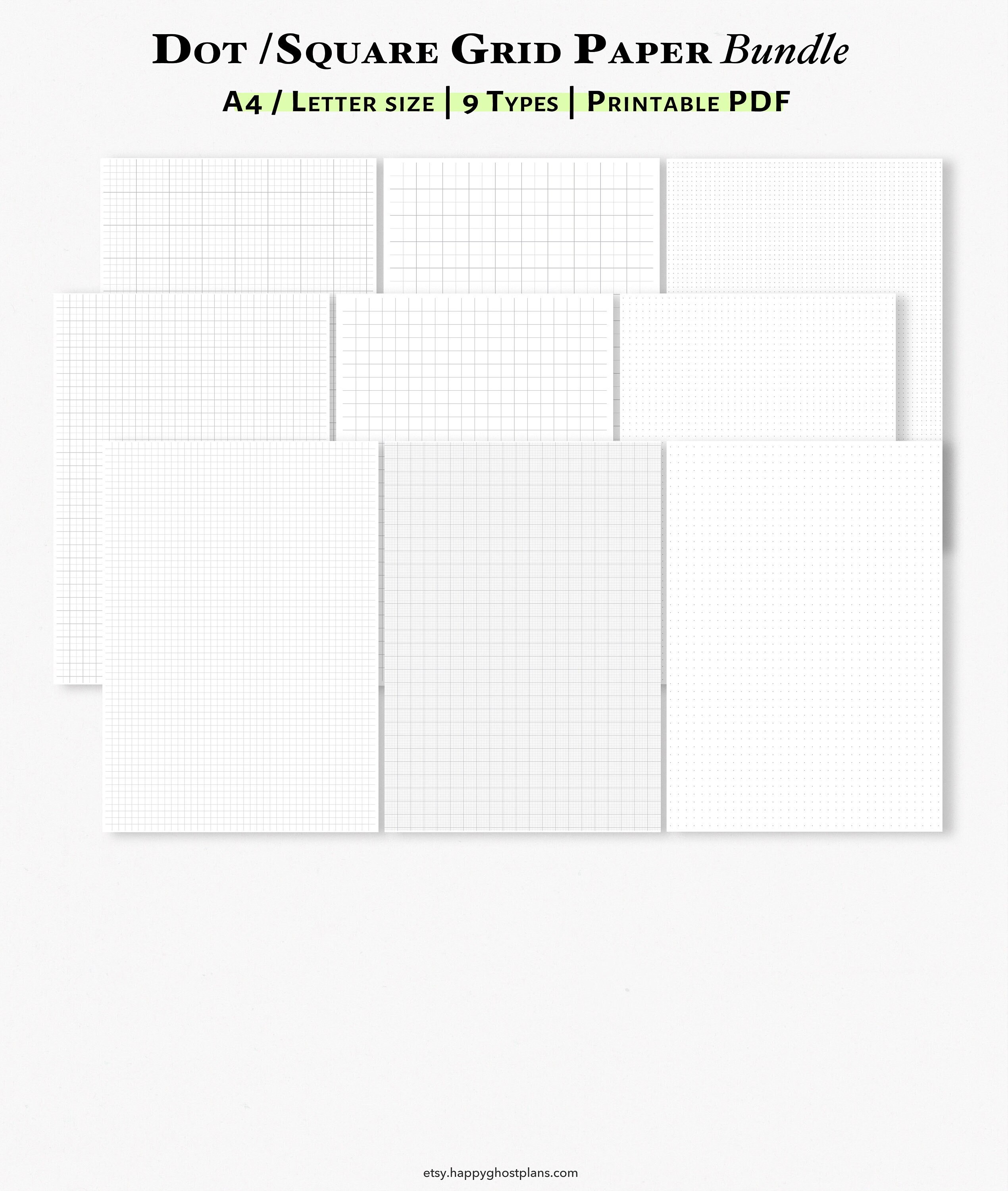 Square Grid and Dot Grid Printable PDF A4 Letter Paper - Etsy