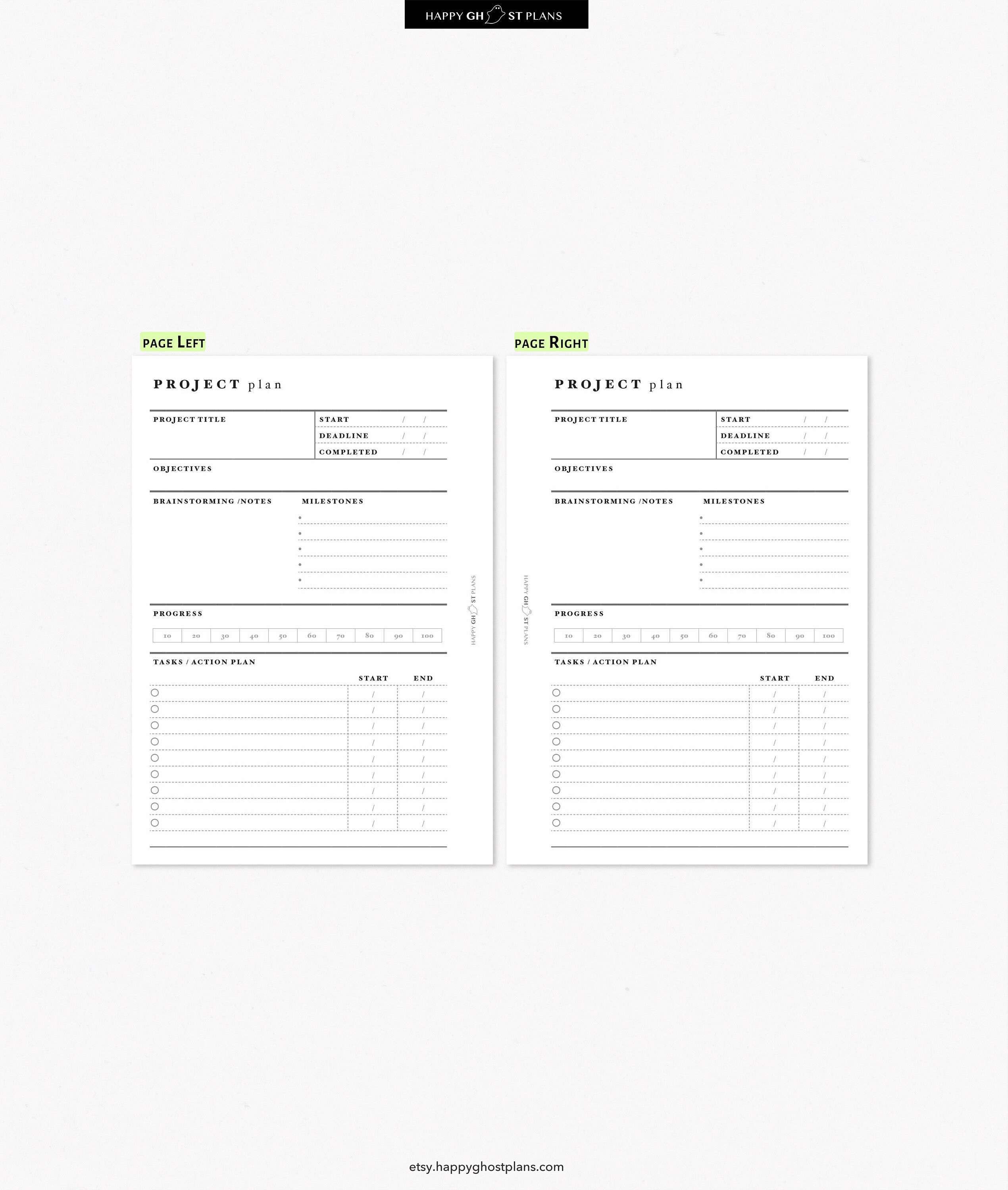 Project Planner Printable Insert for A6 Ring Planner, for Action and Goal Achievement J120 - Etsy