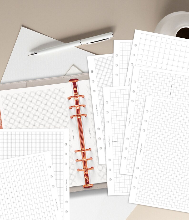 Grid Paper Bundle Printable Planner Insert Set of 9 A5, A4, Letter ...