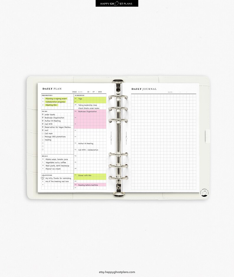Daily Planner Printable Insert for Personal-wide Planner Grid Paper ...