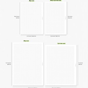 Grid Paper Bundle Printable Planner Insert Set of 9 A5, A4, Letter ...